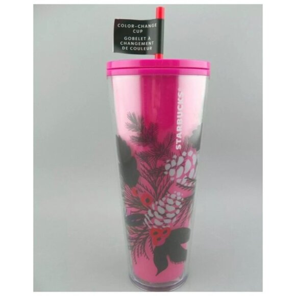 Other | New Starbucks Venti Pine Pink Color Changing Tumbler | Poshmark
